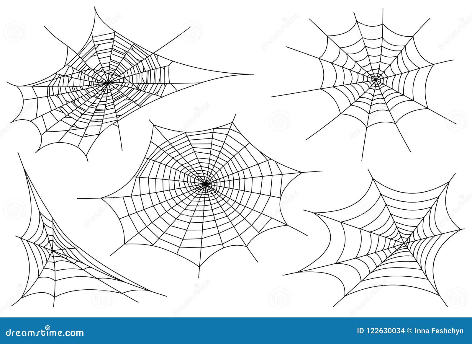 Web Spider Cobweb Icons Set. Outline Illustration of Web Spider Cobweb ...