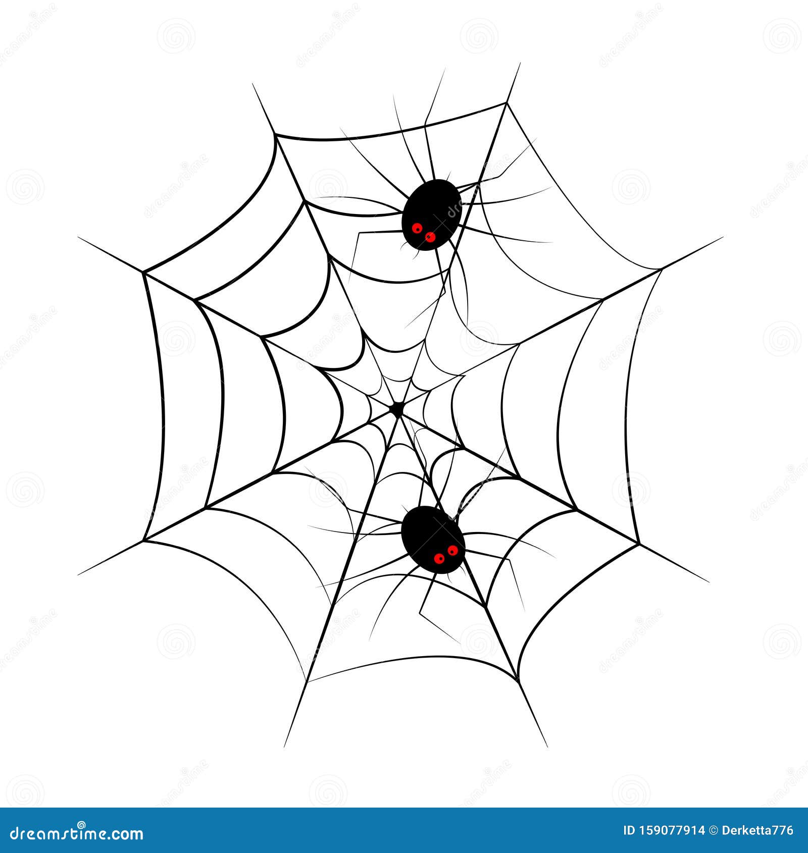 Cobweb With Spiders Cartoon Vector | CartoonDealer.com #32185375