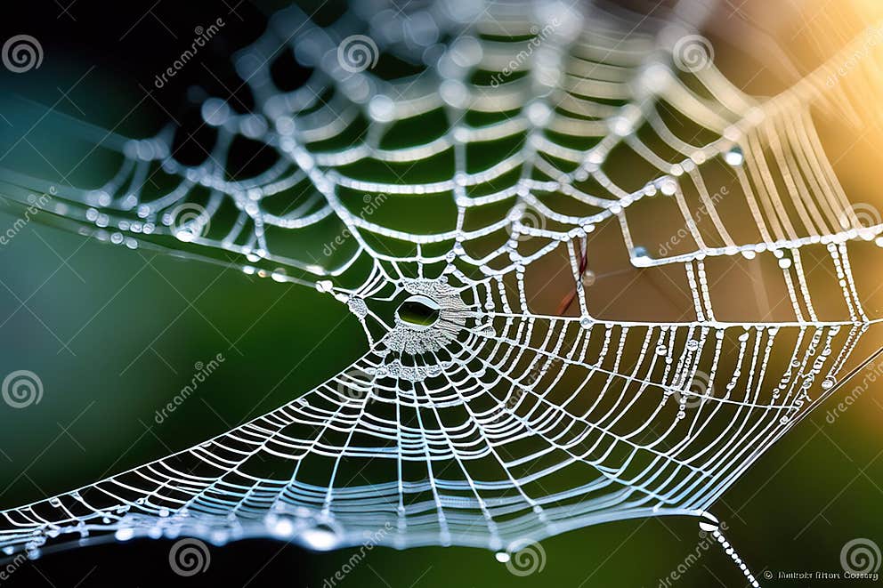 Web Spider on the Waterweb Spider on the Waterspider Web in the Stock ...