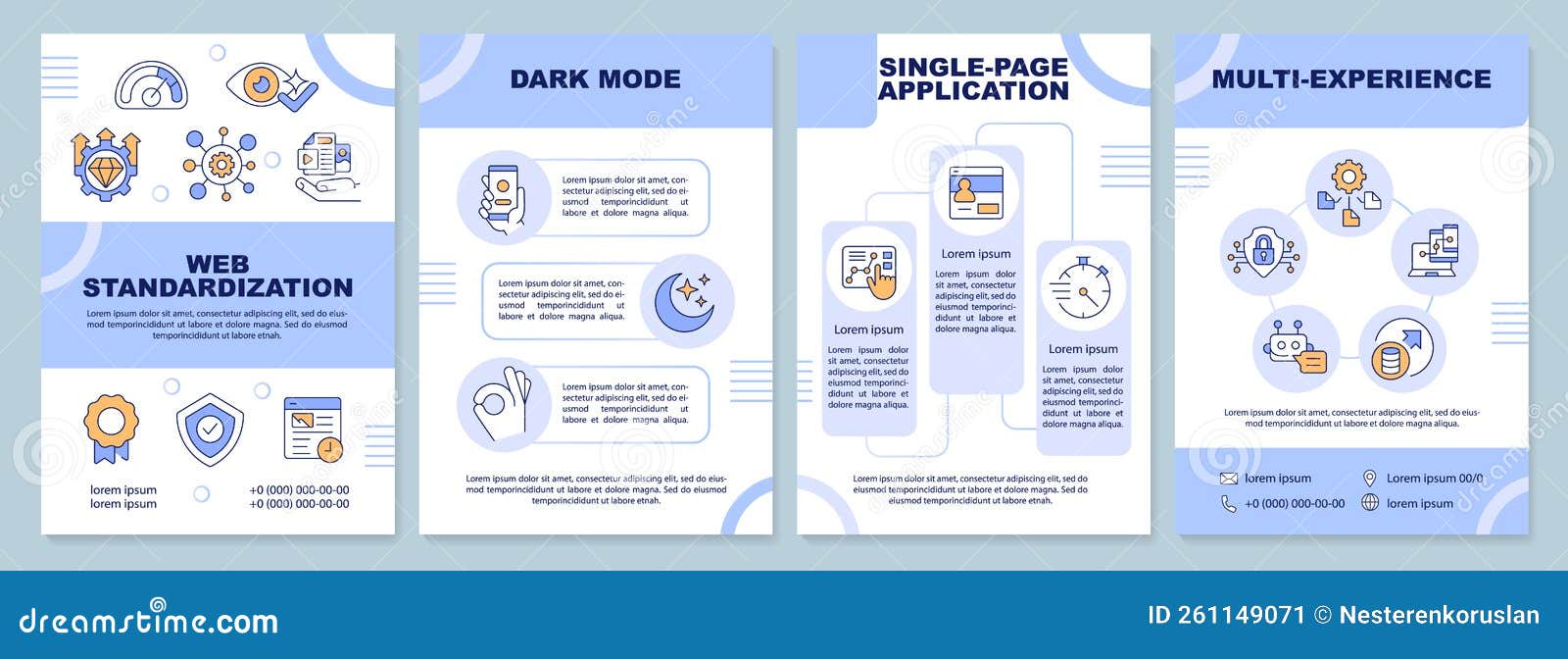 Web Standardization Brochure Template Stock Vector - Illustration of ...