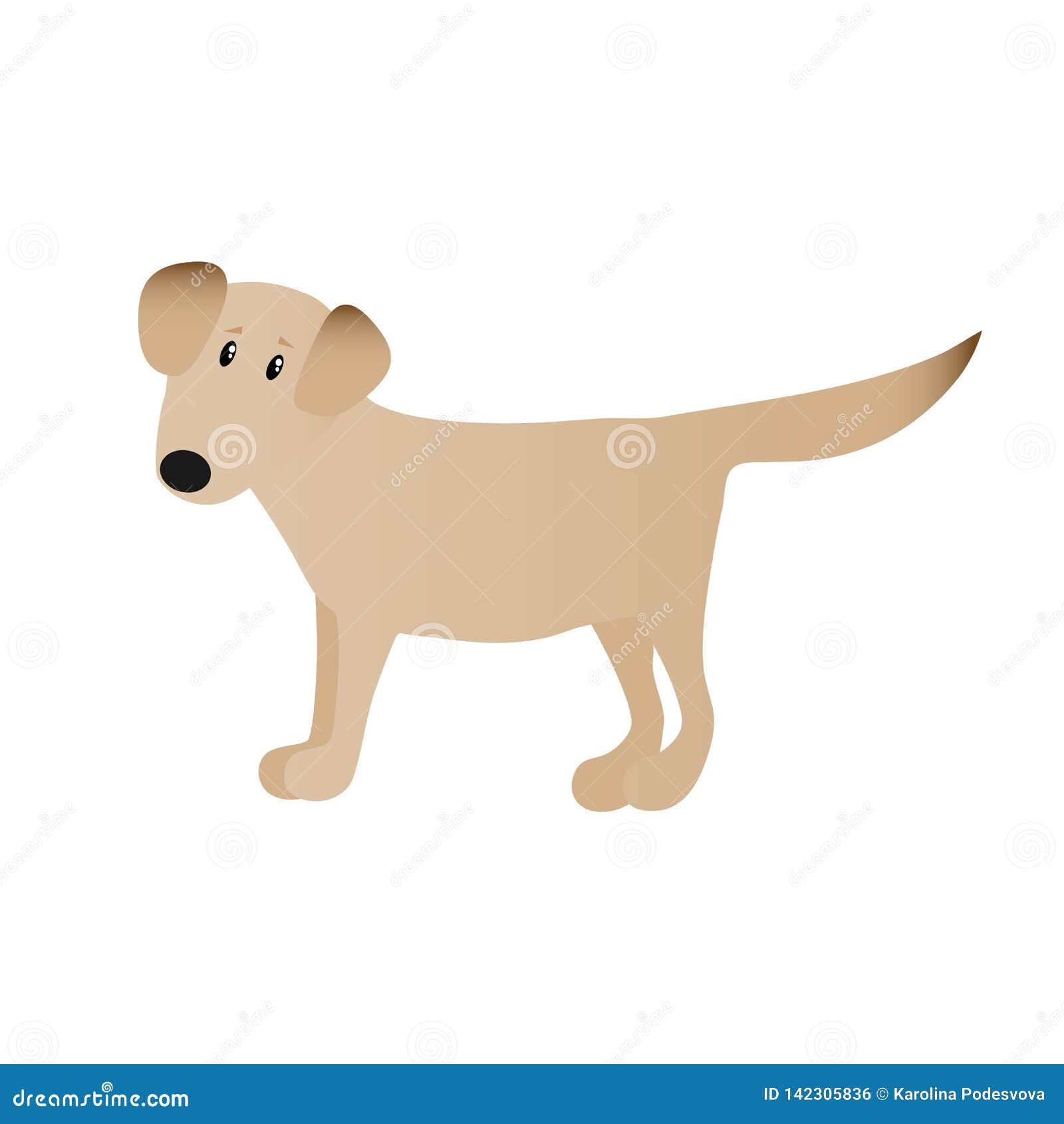 Standing cartoon labrador stock illustration. Illustration of labrador ...