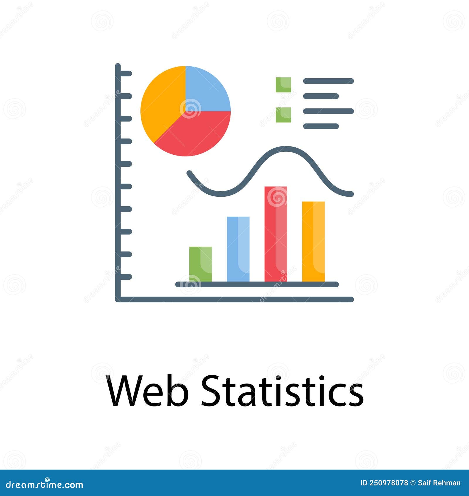 Web Statistics Vector Outline Icon Design Illustration. Stock Vector ...