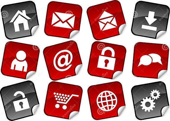 Web stickers. stock vector. Illustration of button, mail - 12449232