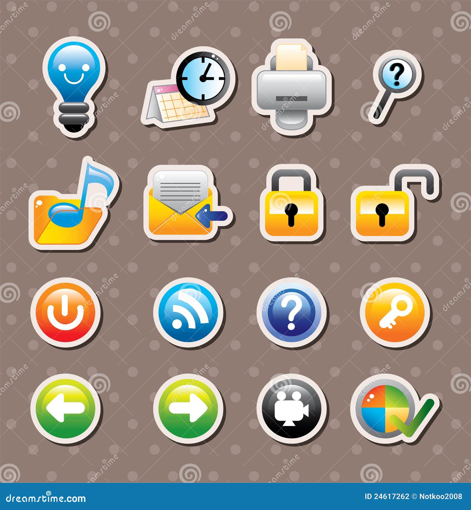 Web stickers stock vector. Illustration of paper, lock - 24617262