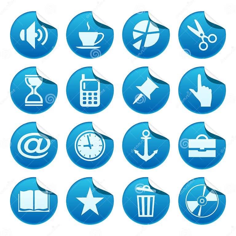 Web stickers. Part three stock vector. Illustration of button - 10812490