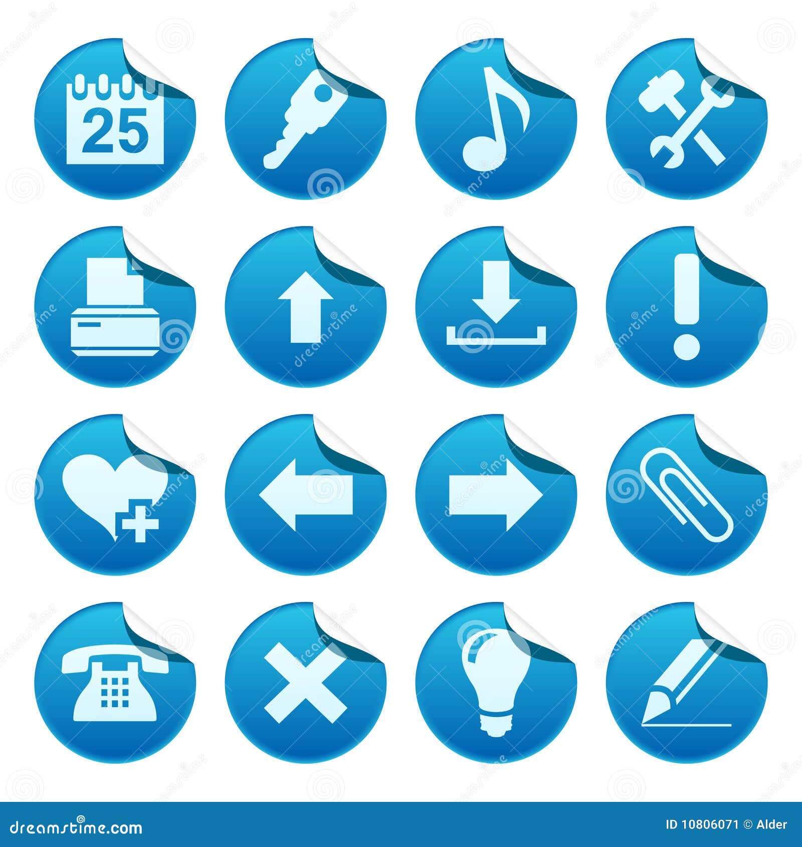 Web stickers. Part two stock vector. Illustration of pencil - 10806071