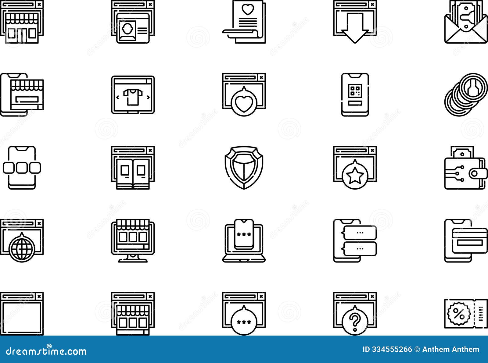Web Store Icons Collection is a Vector Illustration with Editable ...