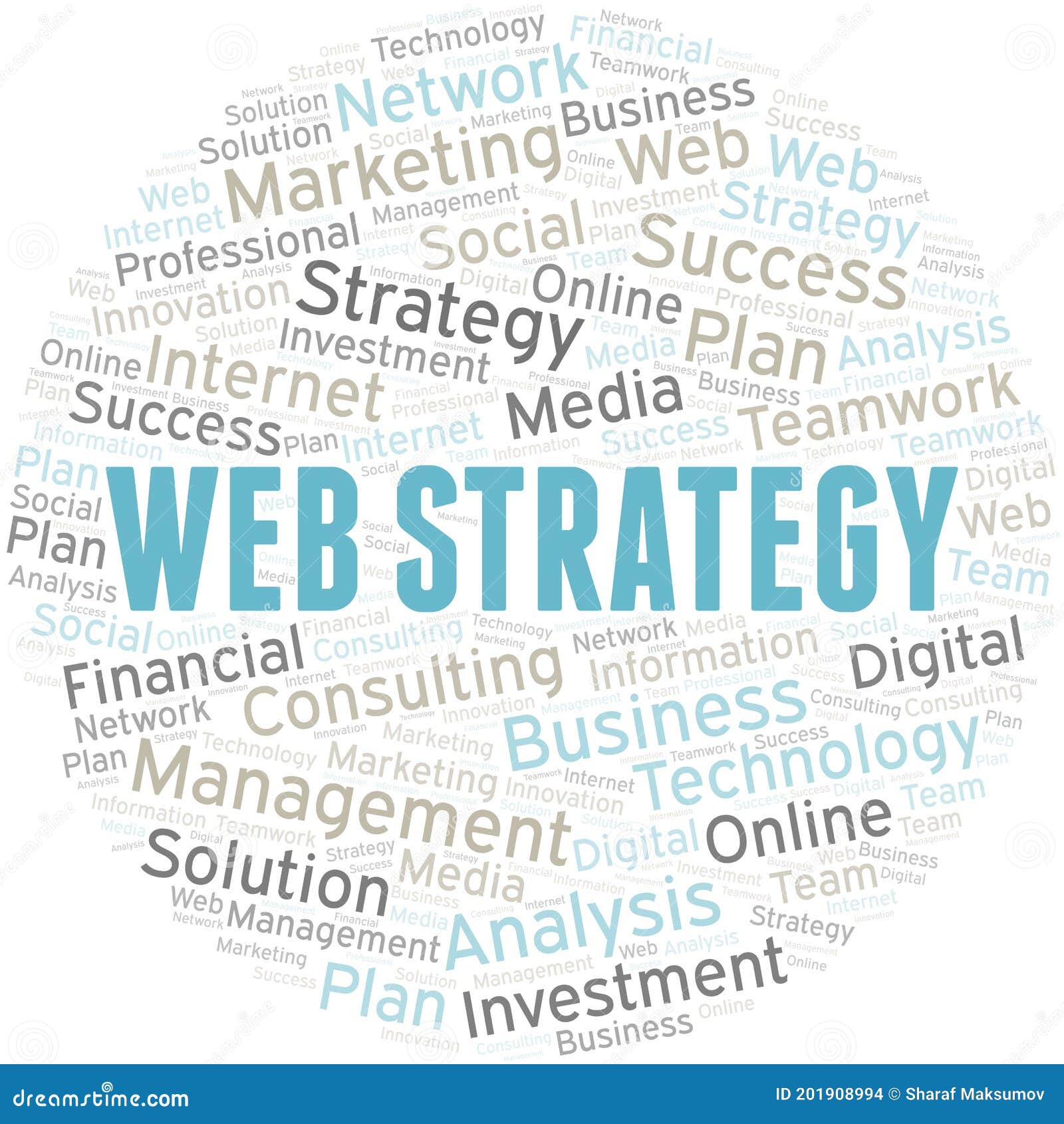 Web Strategy Word Cloud Create with Text only. Stock Illustration ...