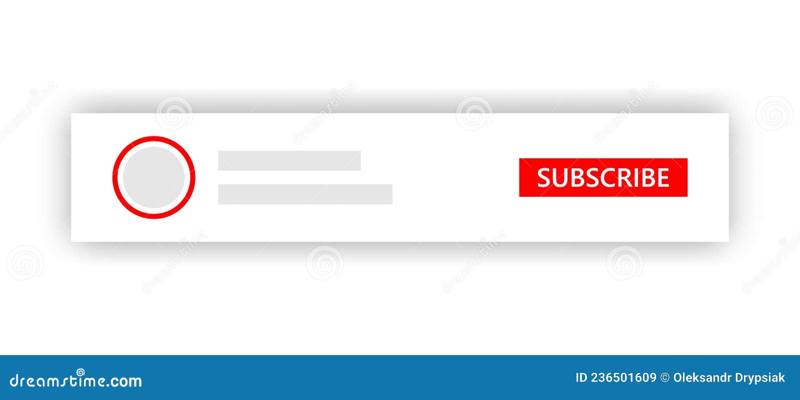 Web Subscribe Element for Channel Cover Wireframe. Media Avatar Frame ...
