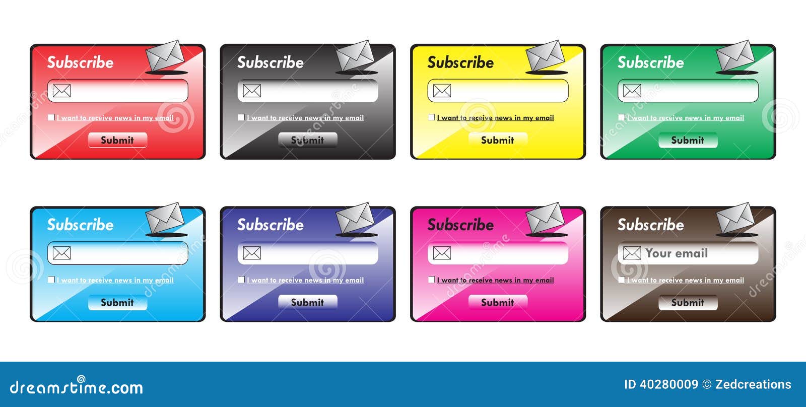 Web Subscribe stock vector. Illustration of glossy, pink - 40280009