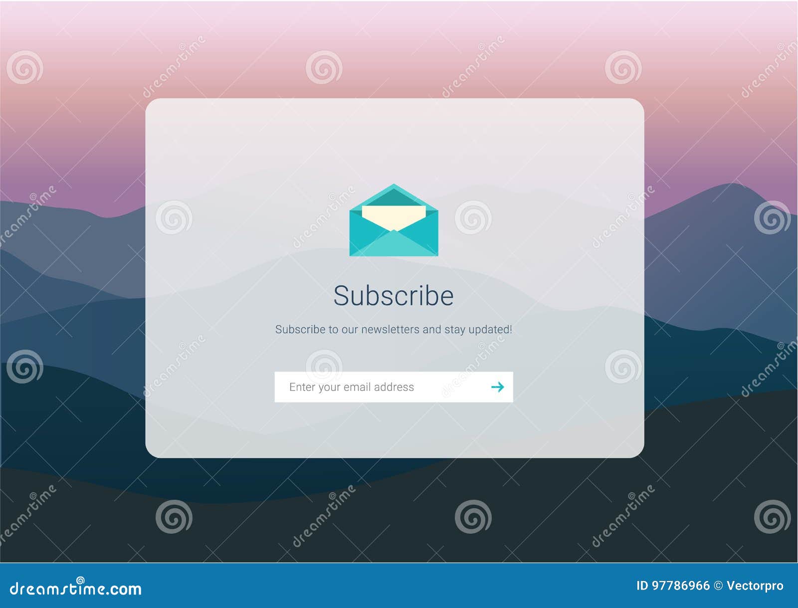 Web Subscribe Ui Interface Design Stock Vector - Illustration of modern ...