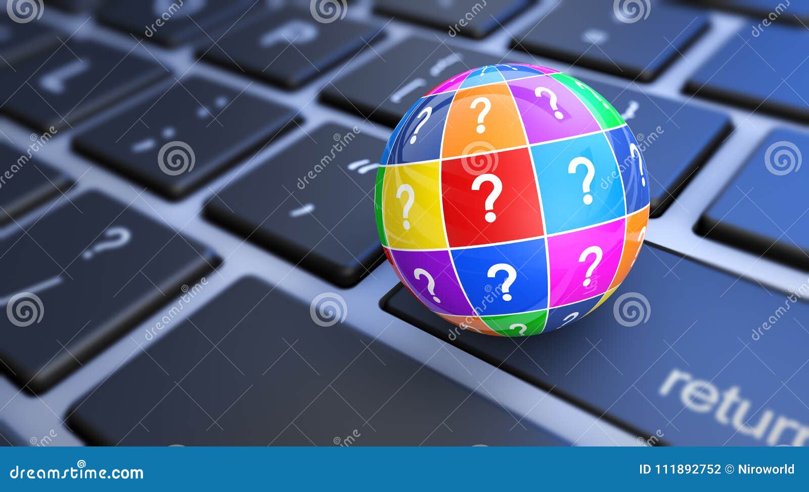 Keyboard With Questions Button Stock Photo | CartoonDealer.com #140364930