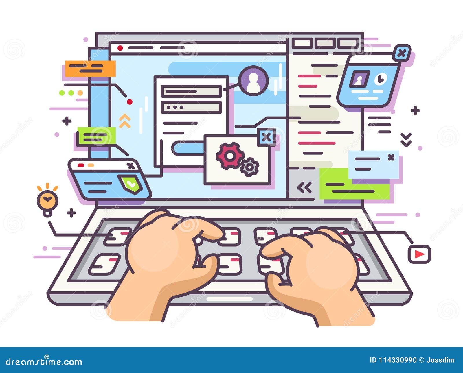 Web surfing on laptop stock vector. Illustration of media - 114330990 Web surfing on laptop stock vector. Illustration of media - 114330990