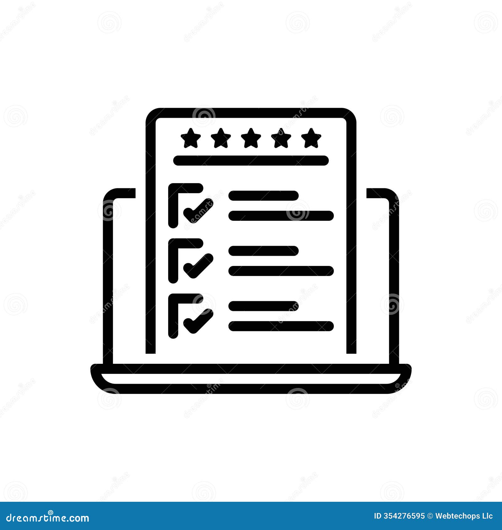 Black Line Icon for Web Survey, Web and Online Stock Illustration ...