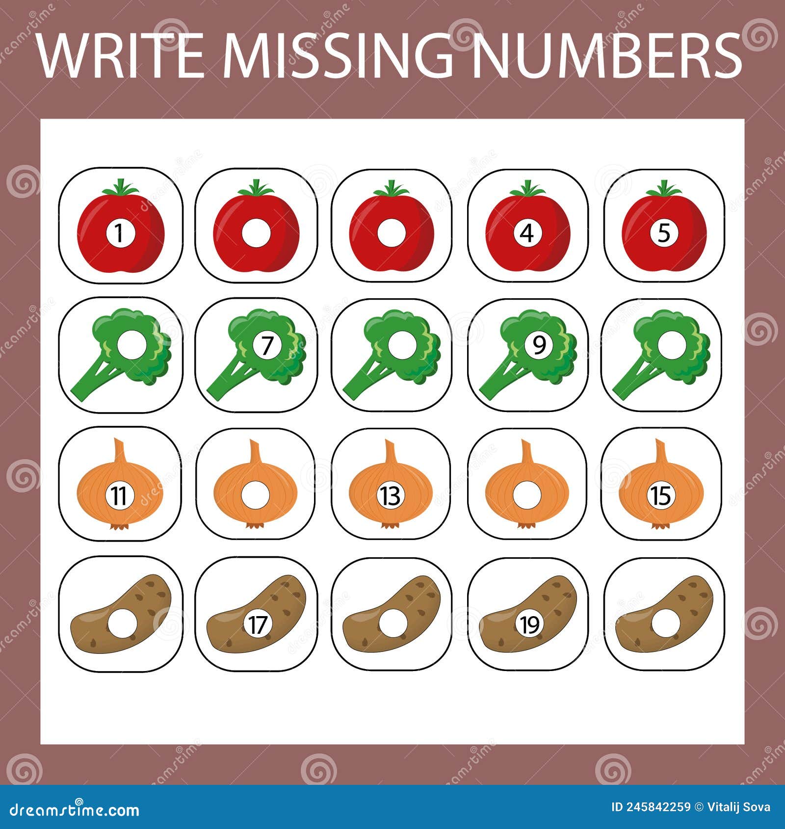 Worksheet for Preschool Kids Stock Illustration - Illustration of ...