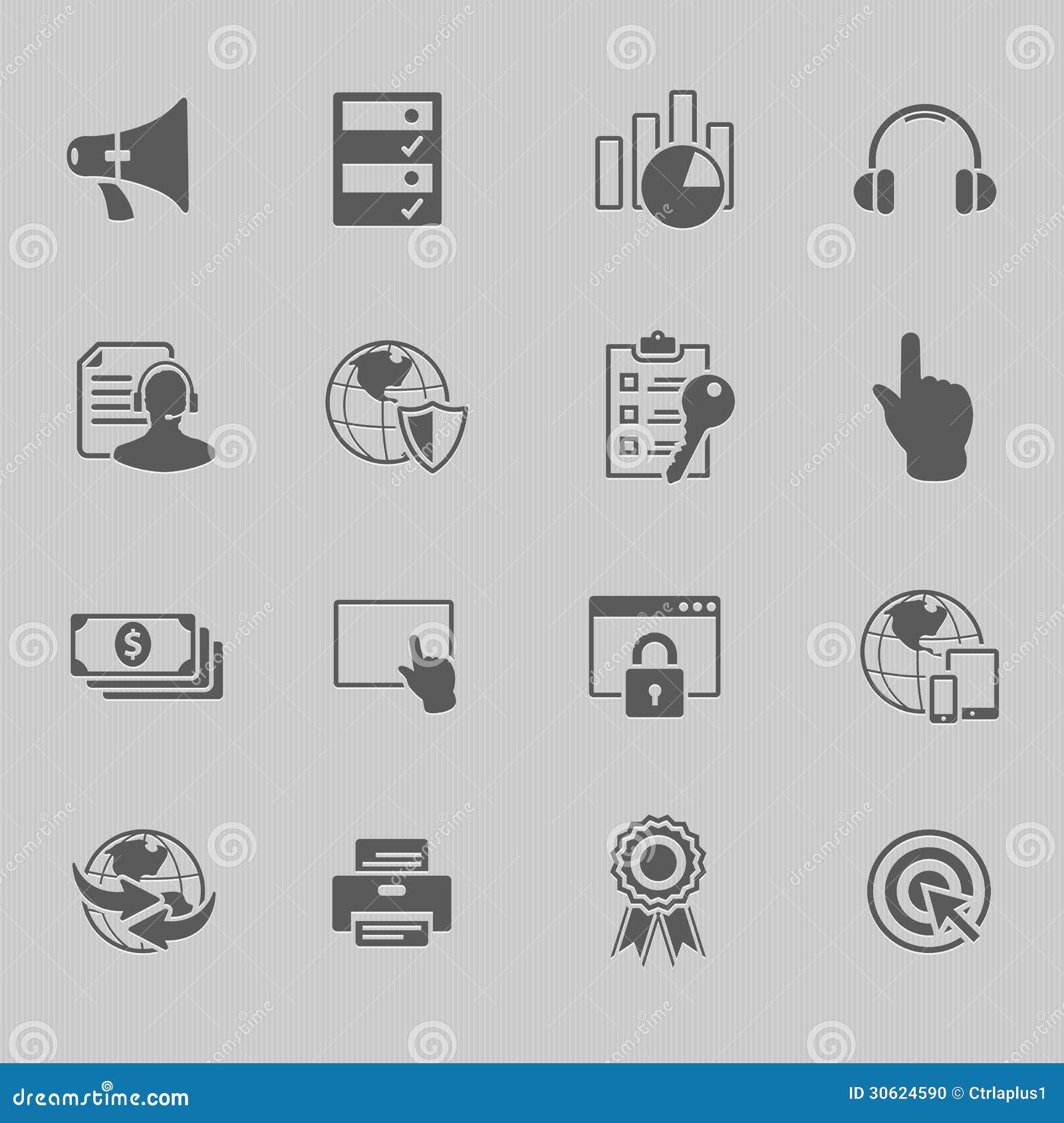 Web technology icon set stock vector. Illustration of lock - 30624590