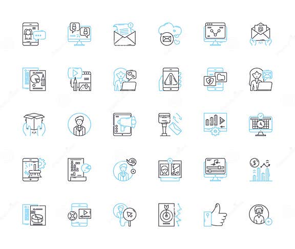 Web Technology Linear Icons Set Html Css Javascript Api Framework 