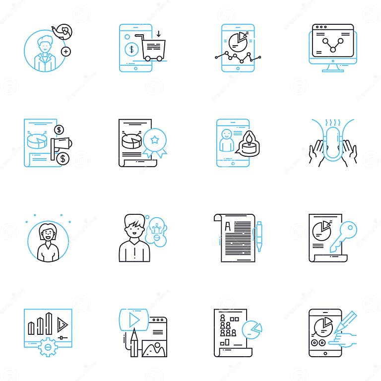 Web Technology Linear Icons Set. HTML, CSS, JavaScript, API, Framework ...