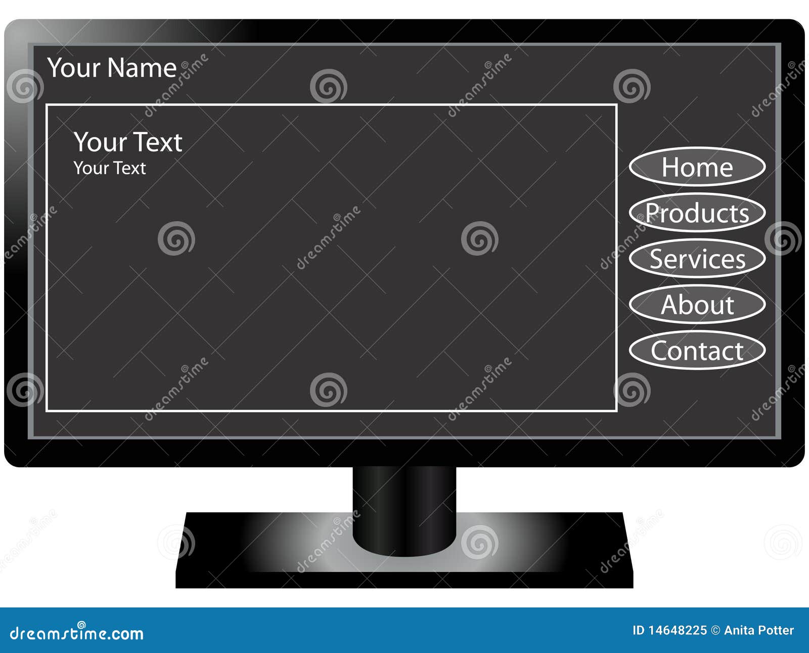 Web Template 2 stock vector. Illustration of grey, website - 14648225
