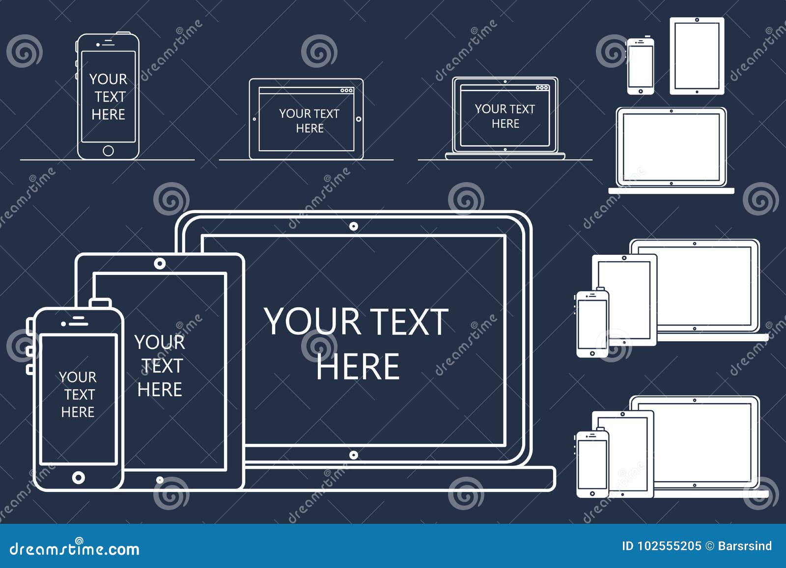 Web Template of Adaptive Site or Article Form Stock Illustration ...