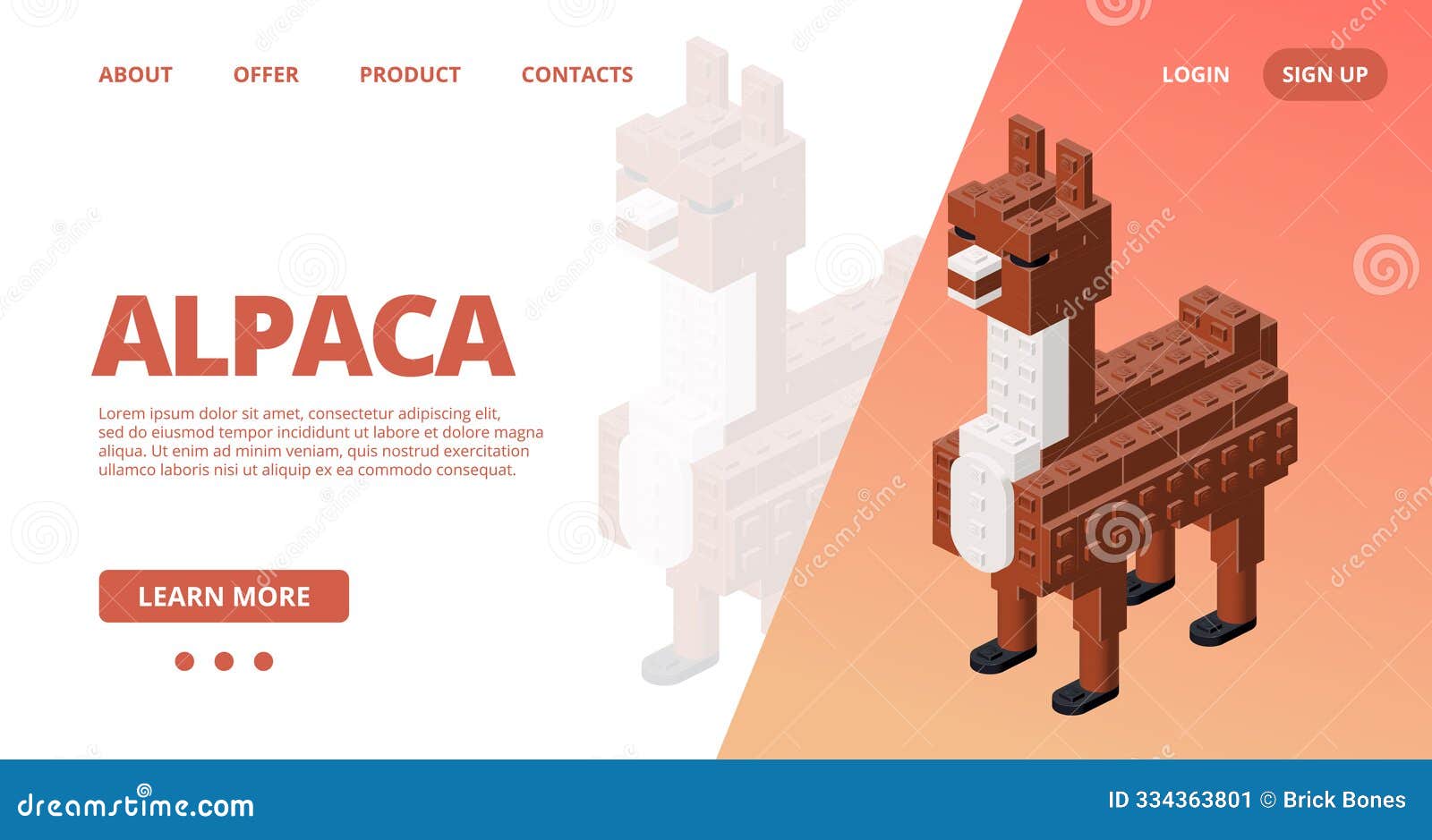 Web Template with a Alpaca. Vector Stock Vector - Illustration of ...