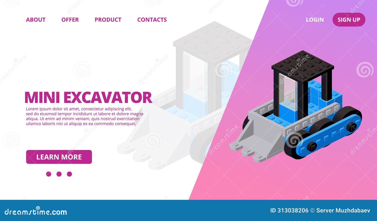 Blue Excavator Loader Wheel Isolated 3D Render On White Background No ...