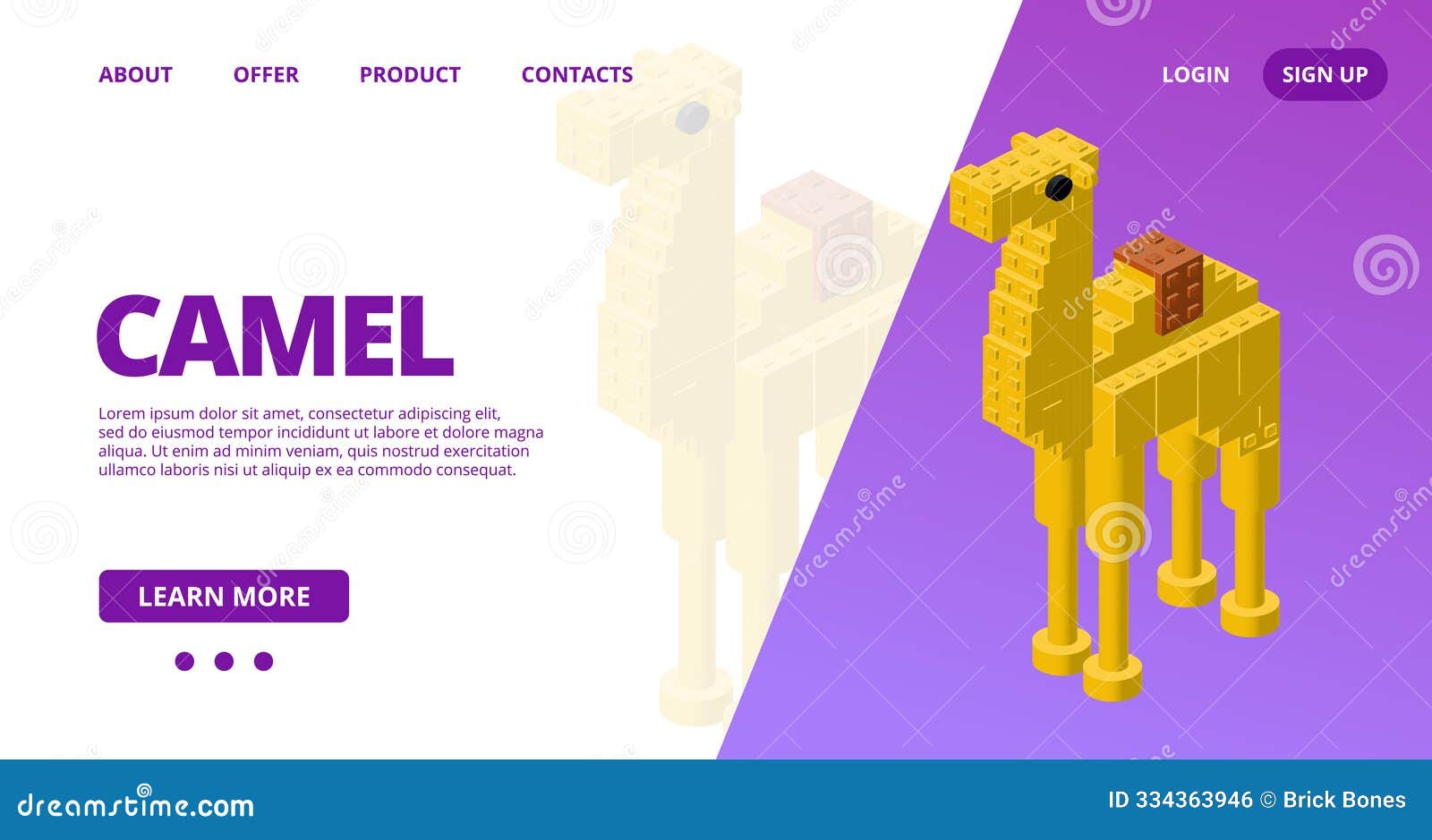 Web Template with a Camel. Vector Stock Vector - Illustration of ...