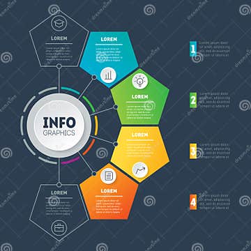 Web Template of a Chart, Mindmap or Diagram with 4 Steps. Vector Stock ...