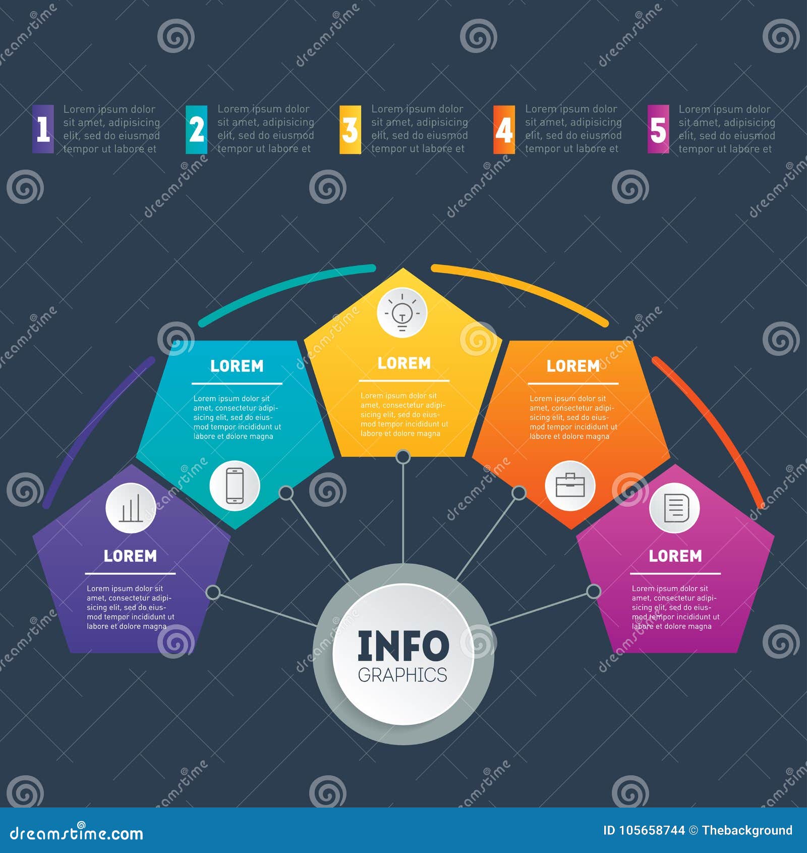 Web Template of a Chart, Mindmap or Diagram. Vector Dynamic Info Stock ...