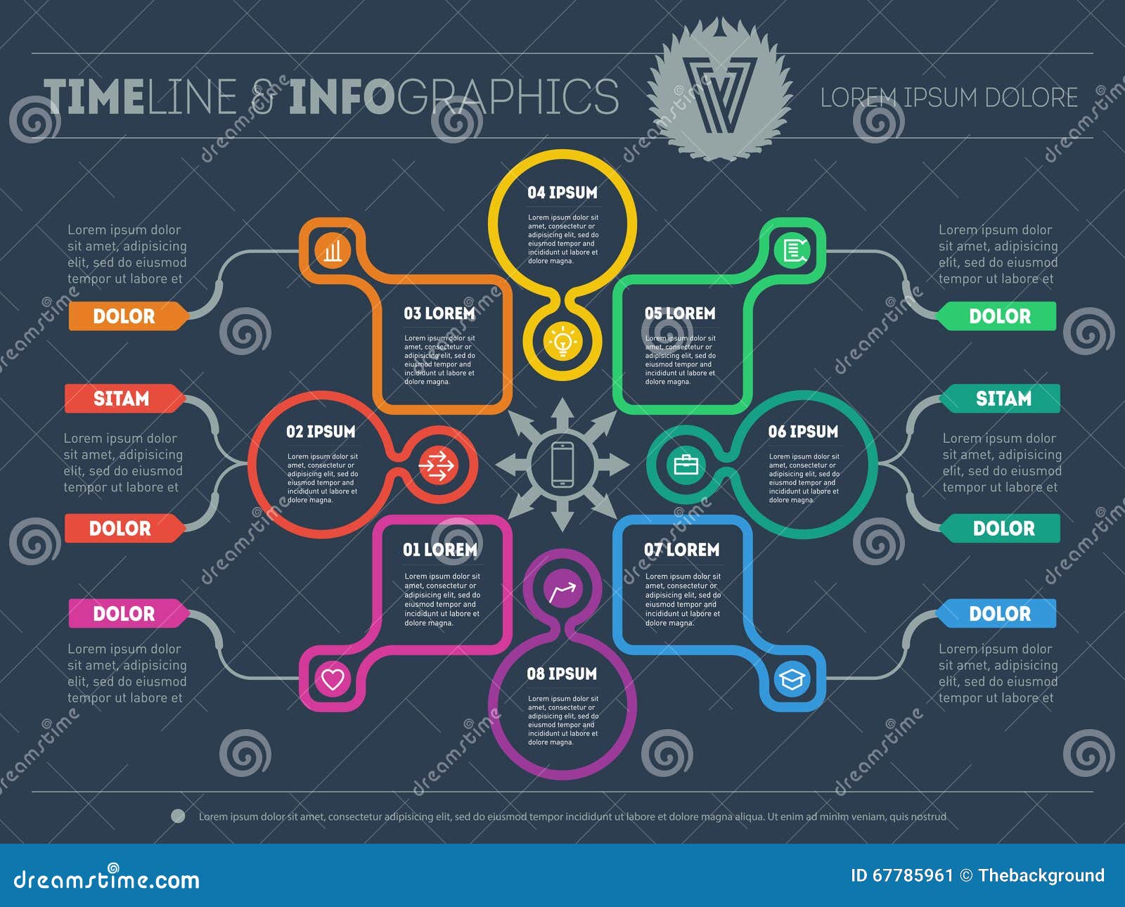 Web Template for Circle Diagram or Presentation with Icons Stock Vector ...
