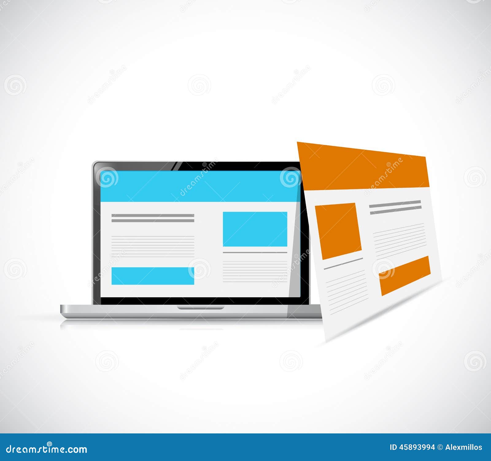 Web Template Computer Browser Stock Illustration - Illustration of ...