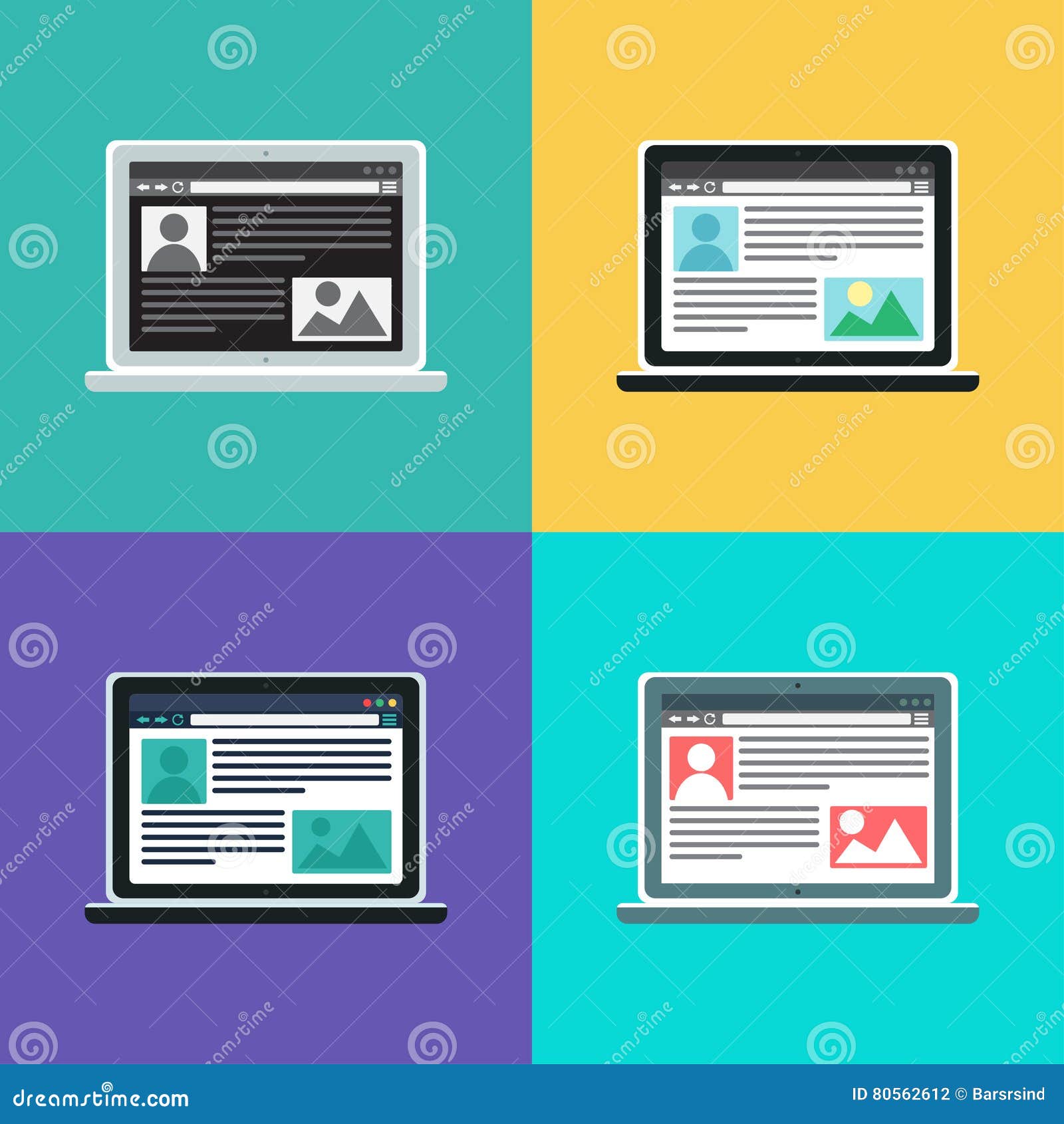 Web Template of Computer Site or Article Form Stock Illustration ...