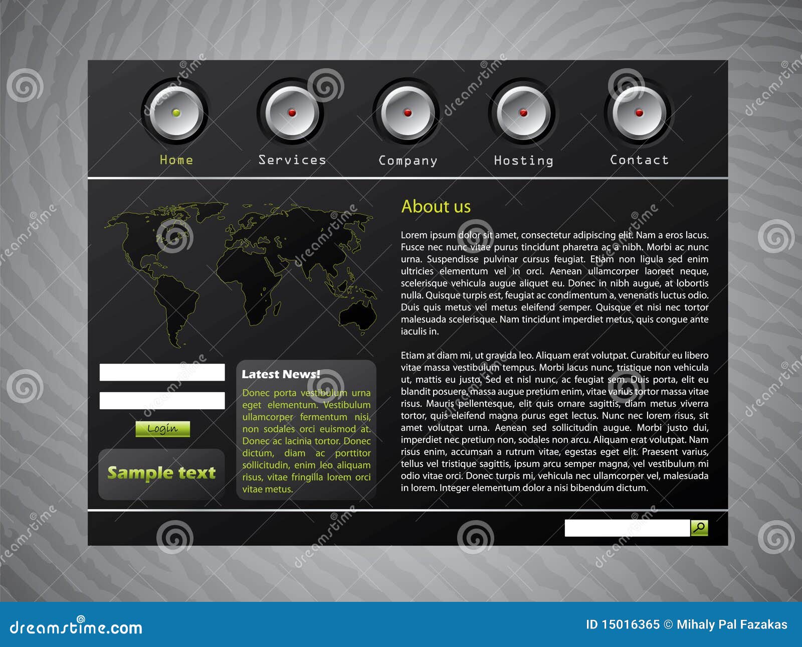 Web Template with Cool Buttons Stock Vector - Illustration of button ...