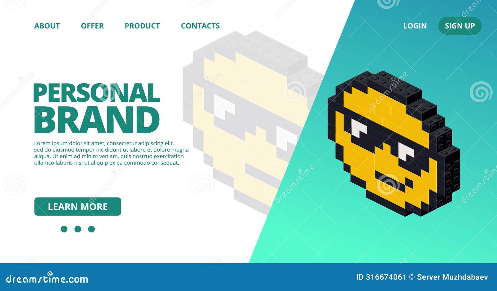 Web Template with a Cool Smiley. Vector Stock Vector - Illustration of ...