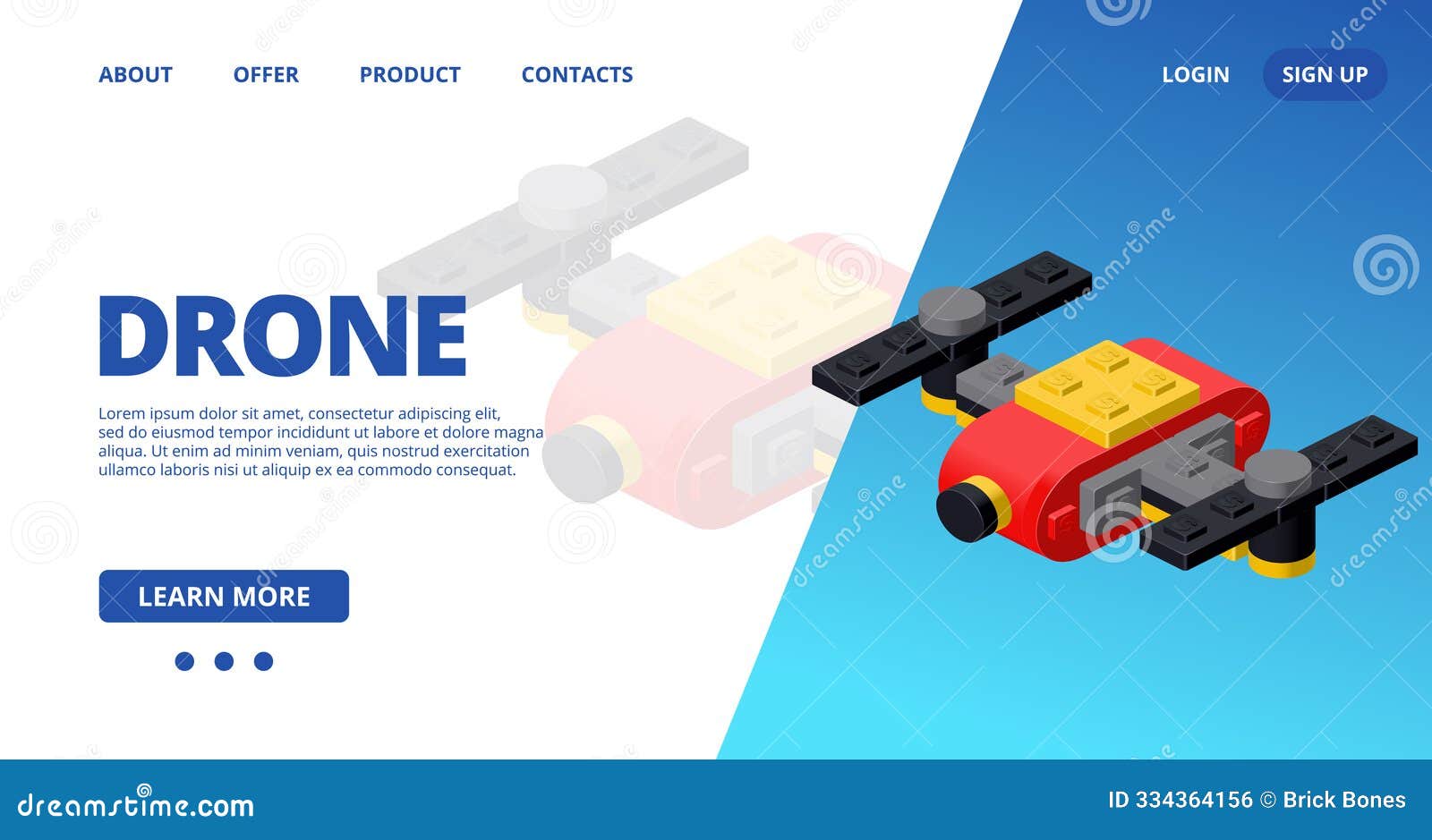 Web Template with a Drone. Vector Stock Vector - Illustration of ...