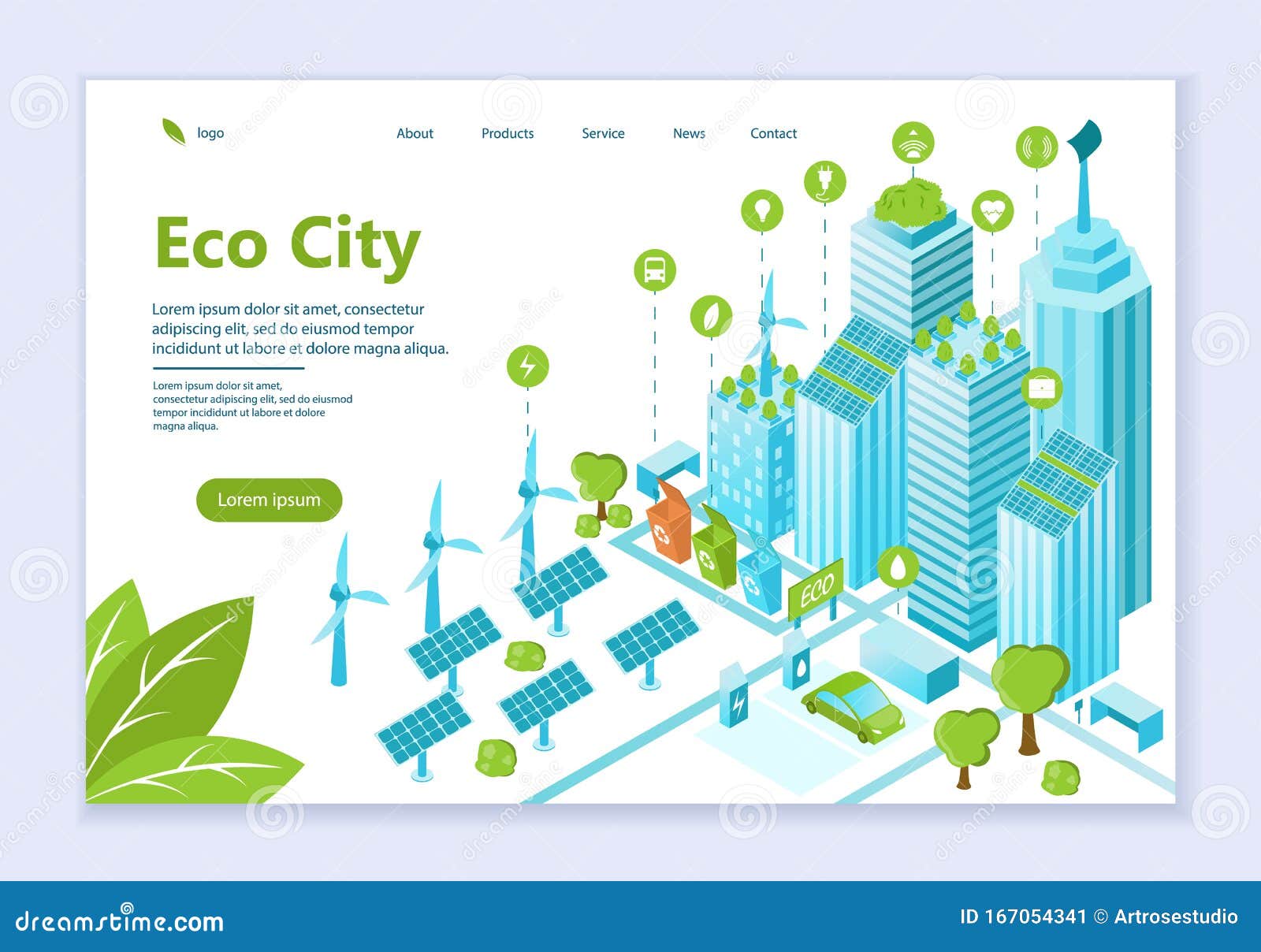 Web Template of Eco City Concept Stock Vector - Illustration of ...