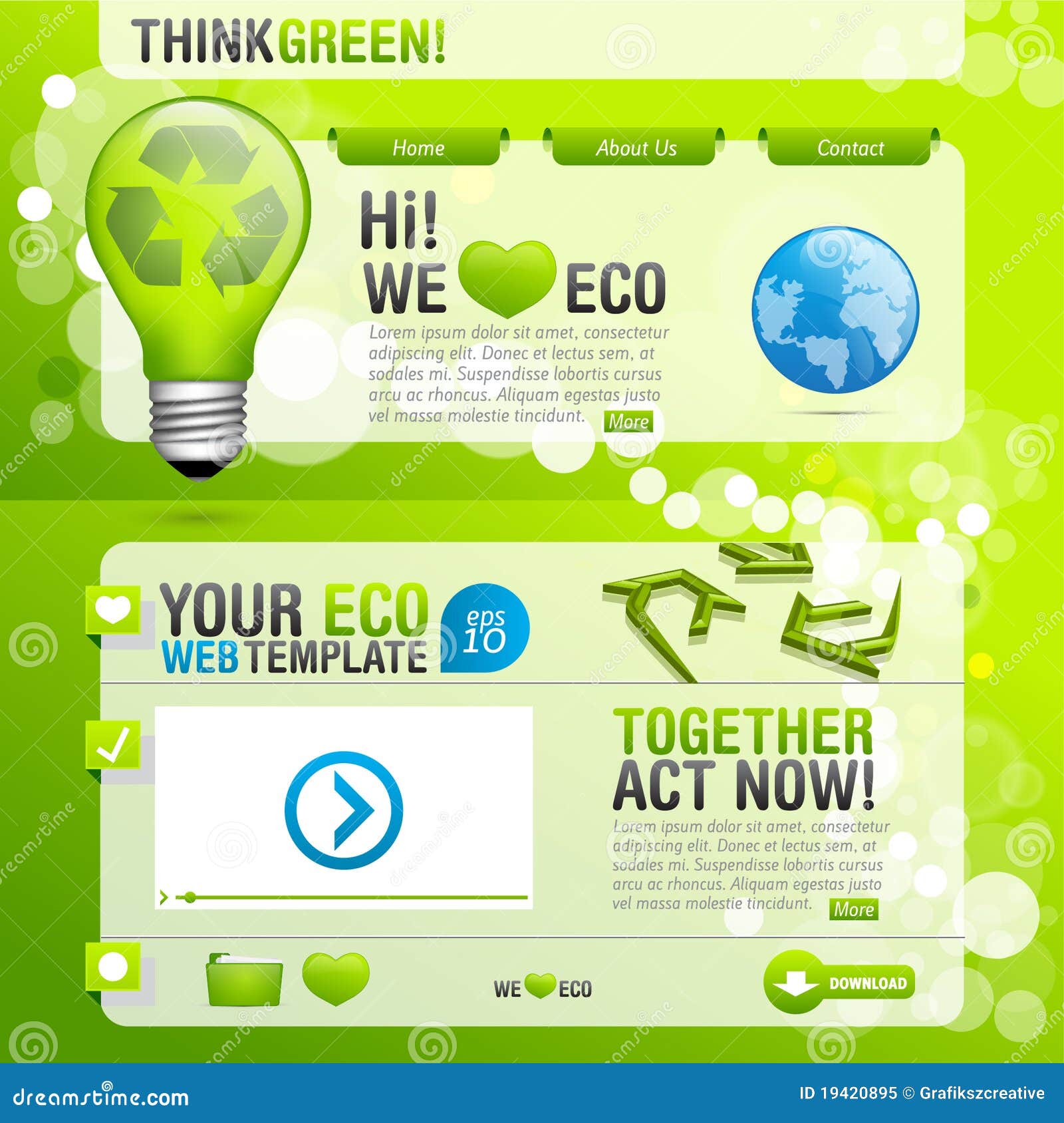 Web Template with Ecological Theme Stock Illustration - Illustration of ...