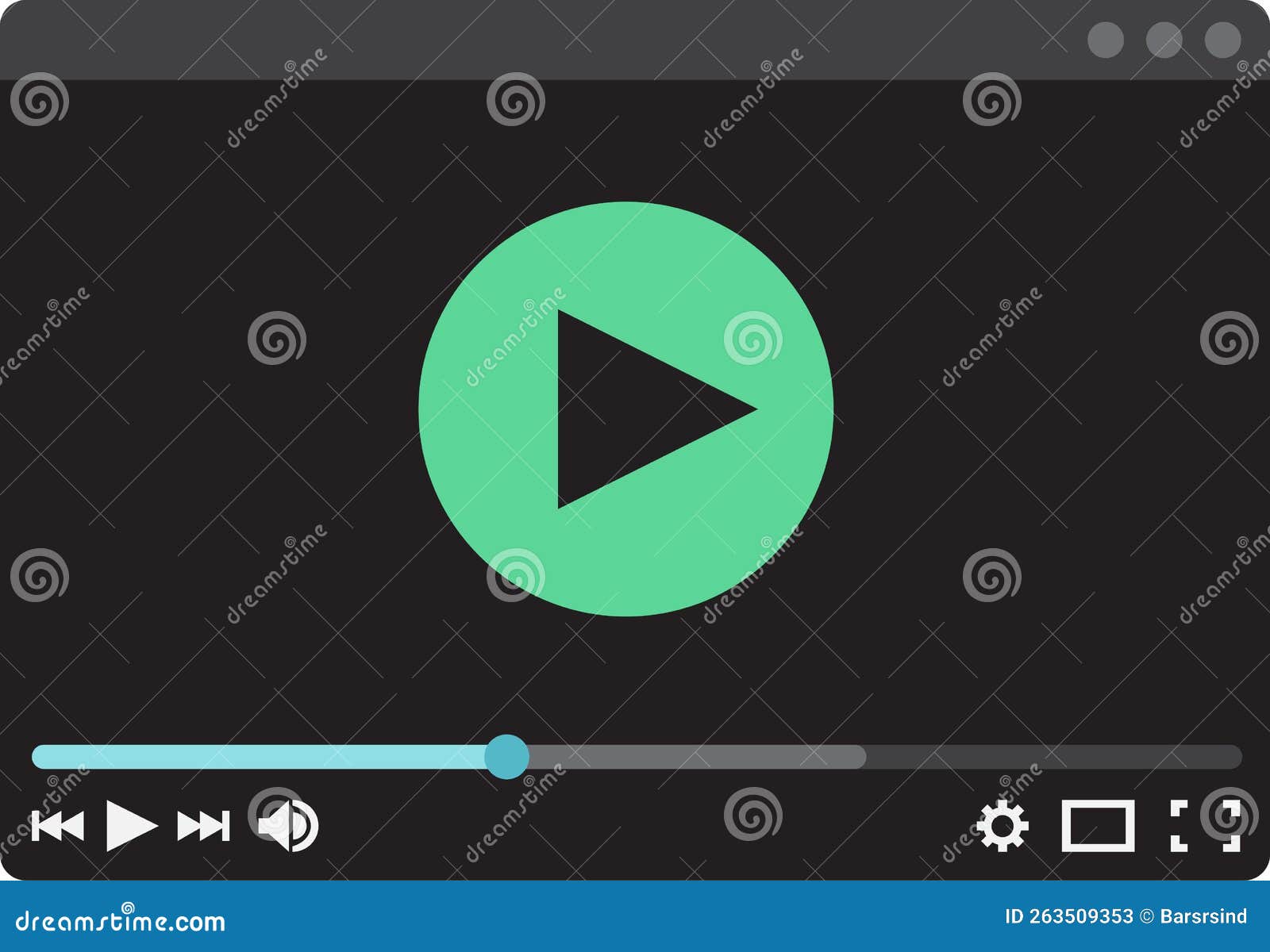 Video Player UI UX Web Design Template Stock Vector - Illustration of ...