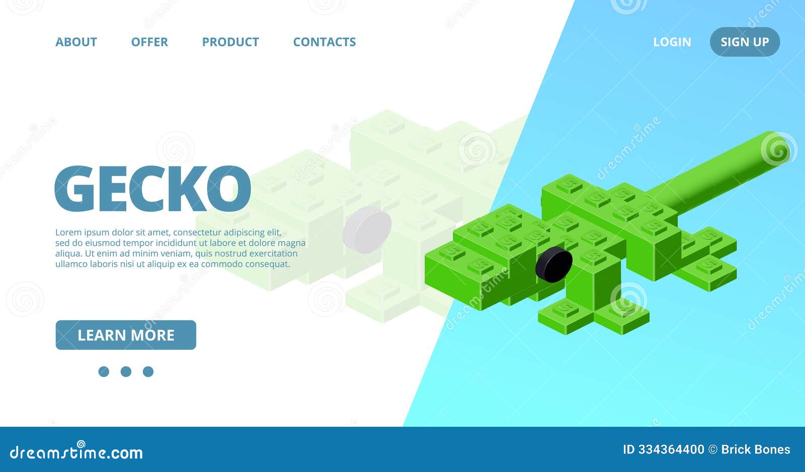 Web Template with a Gecko. Vector Stock Vector - Illustration of ...