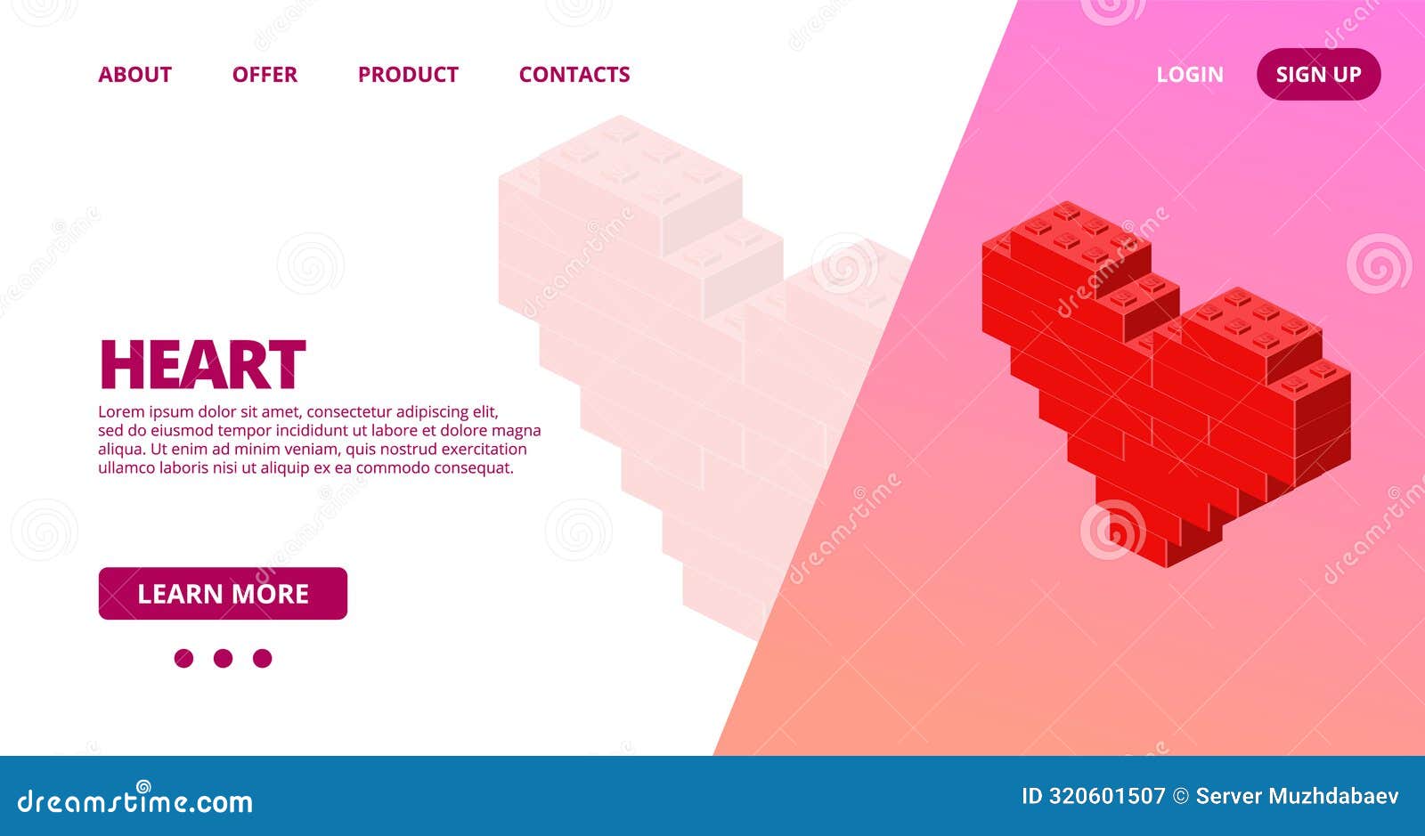 Web Template with a Heart. Vector Stock Vector - Illustration of ...