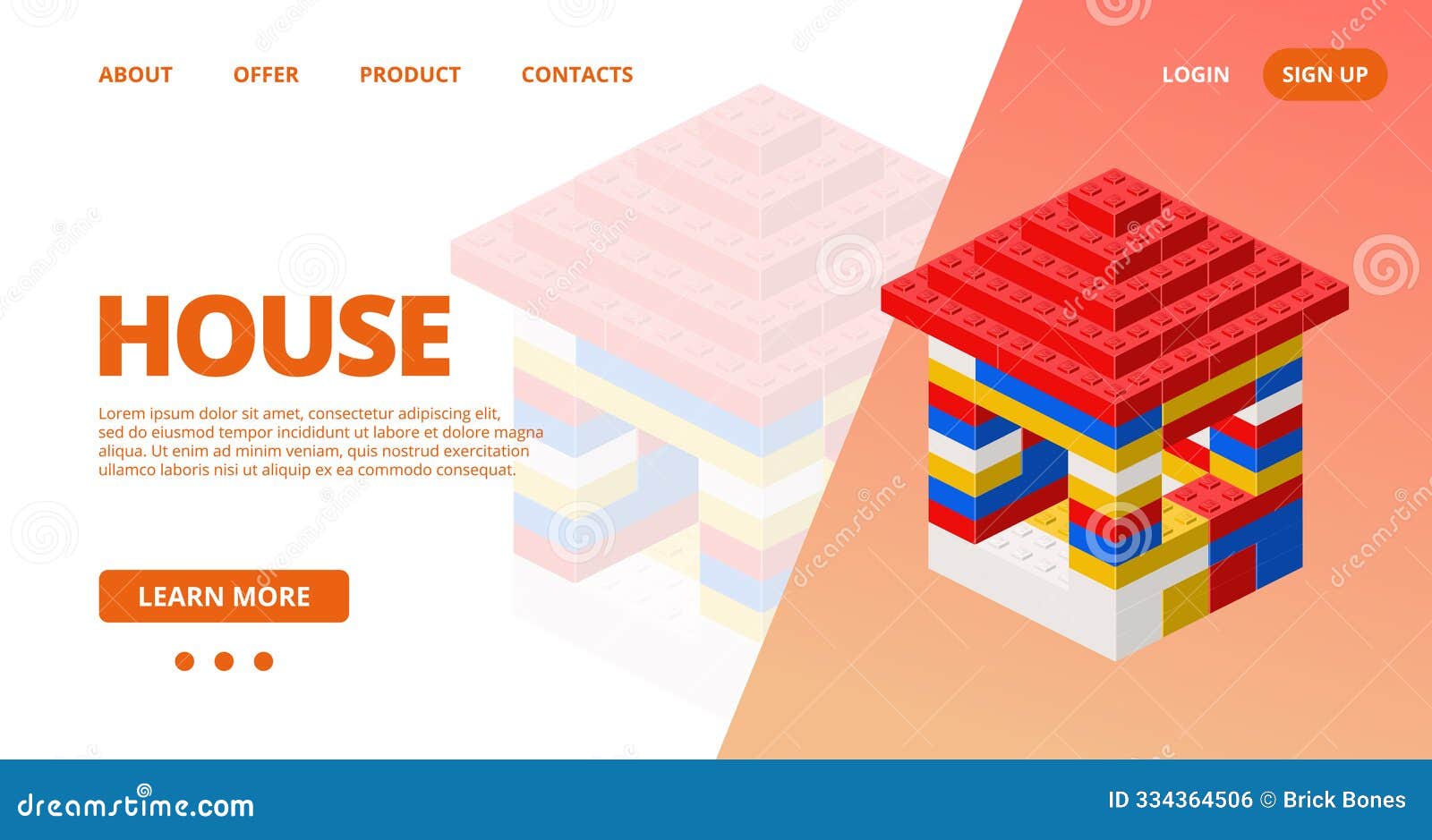 Web Template with a House. Vector Stock Vector - Illustration of build ...