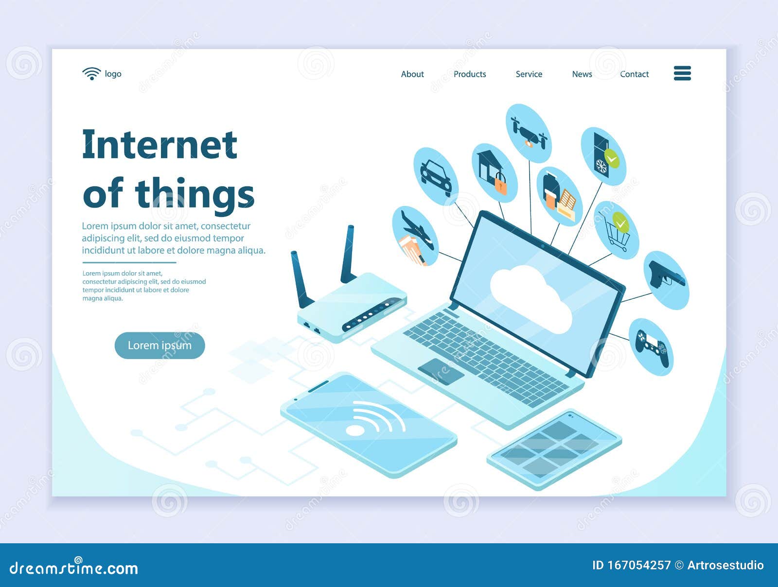 Web Template of Internet of Things Concept Stock Vector - Illustration ...