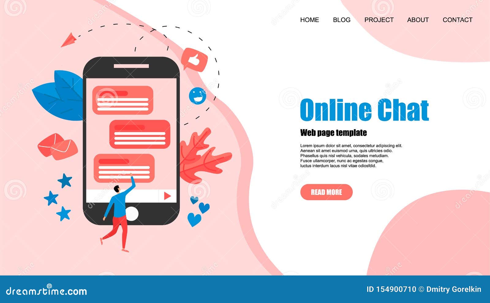 Web Template with Messenger. Online Chat Concept Stock Vector ...