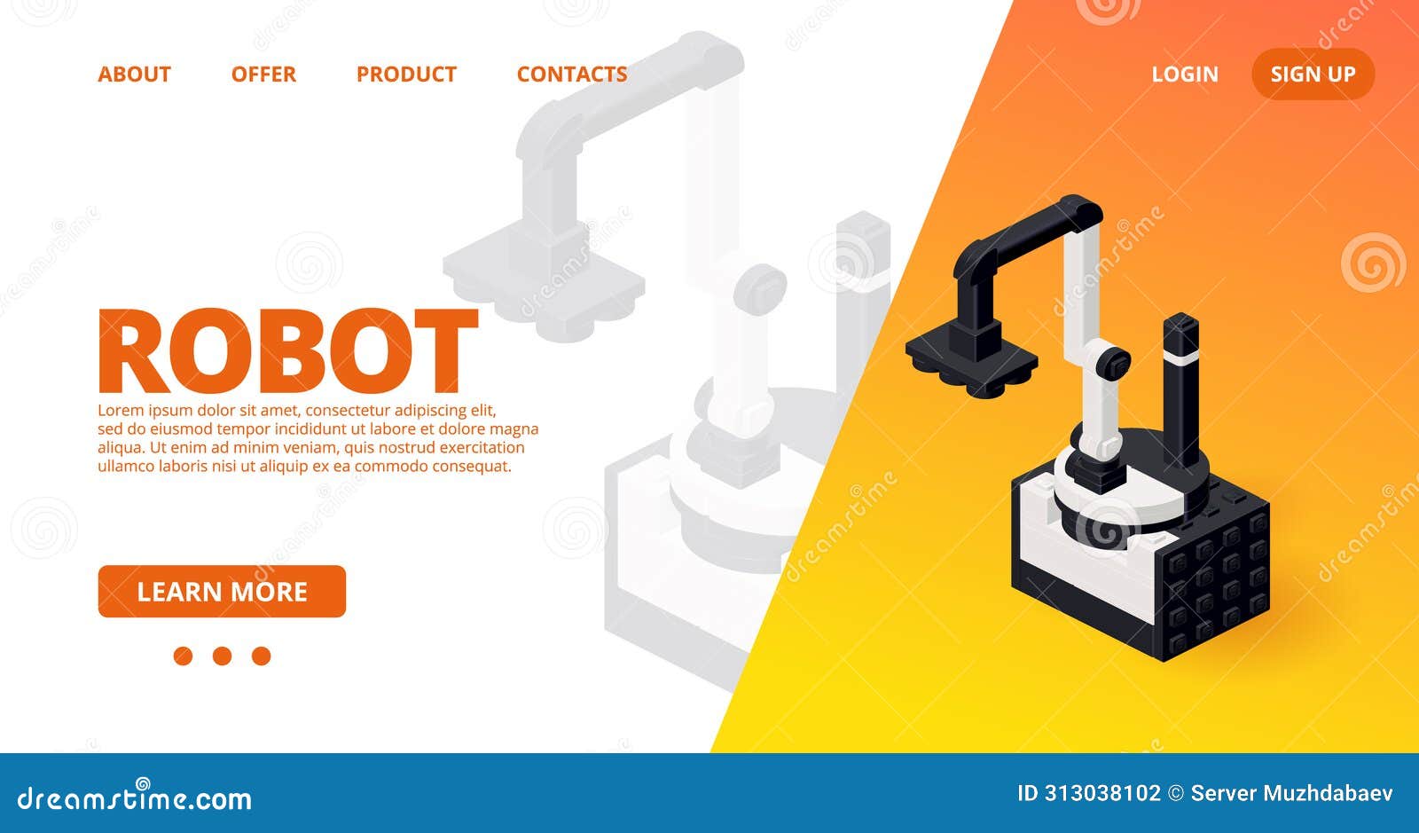 Robot Loader Line Icon, Robotization Concept, Robotic Packaging Sign On ...