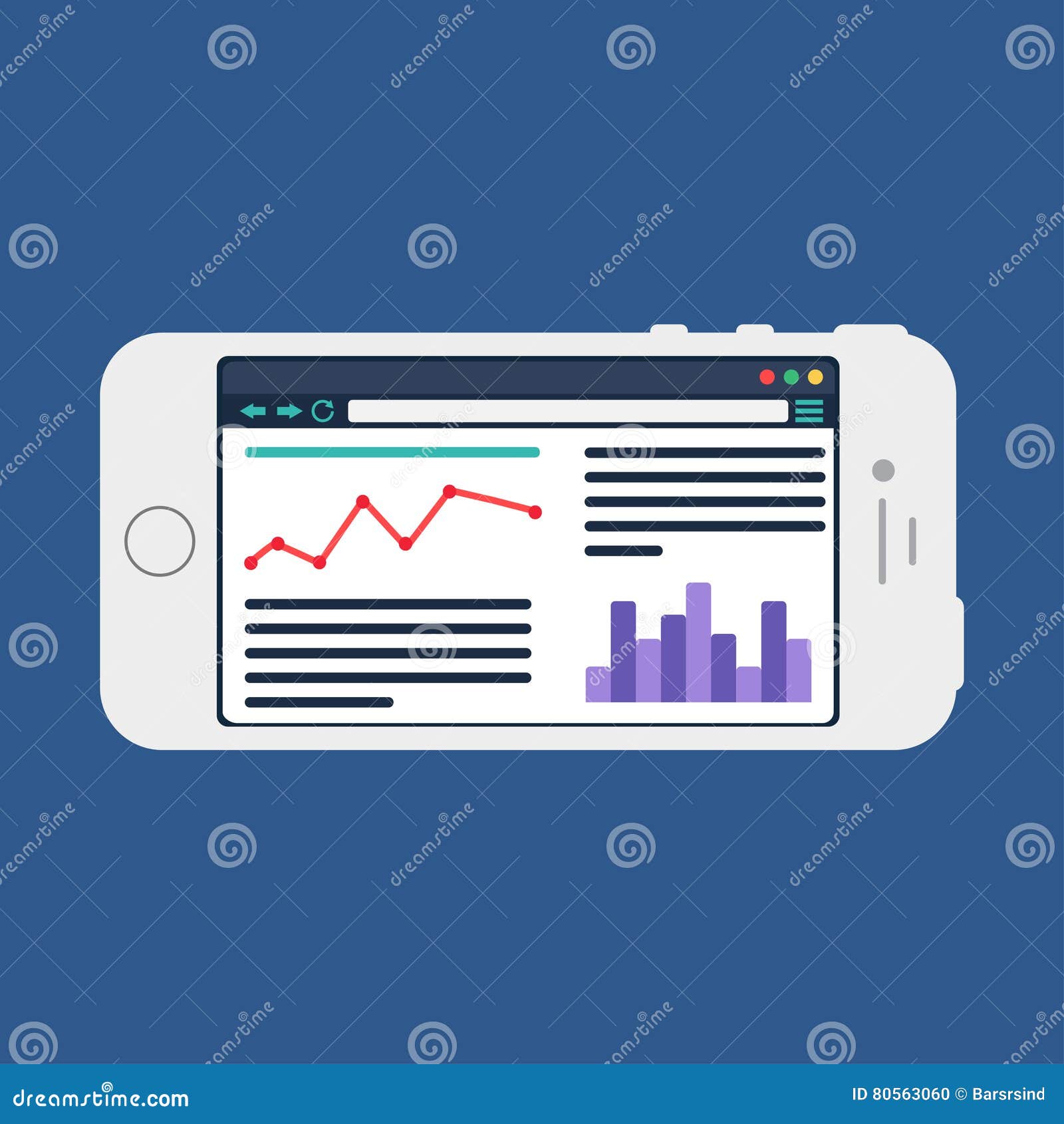 Web Template of Smartphone Site or Article Form Stock Illustration ...