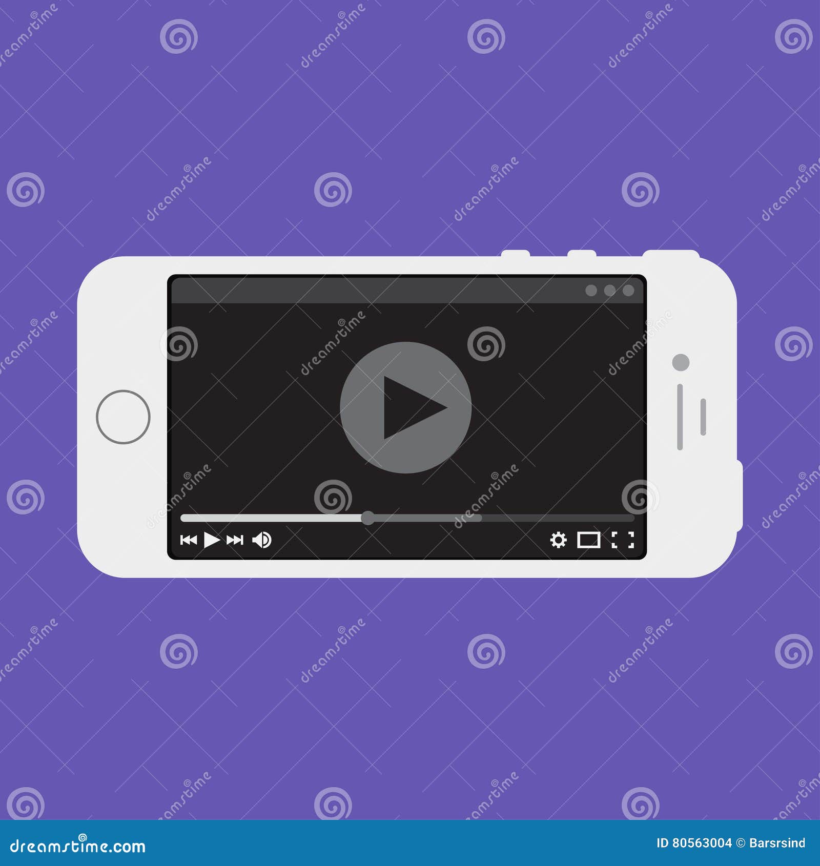 Web Template of Smartphone Video Form Stock Illustration - Illustration ...