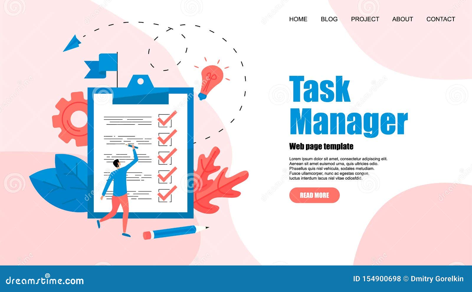 Web Template. Task Manager Concept. To-Do List Apps. Vector ...