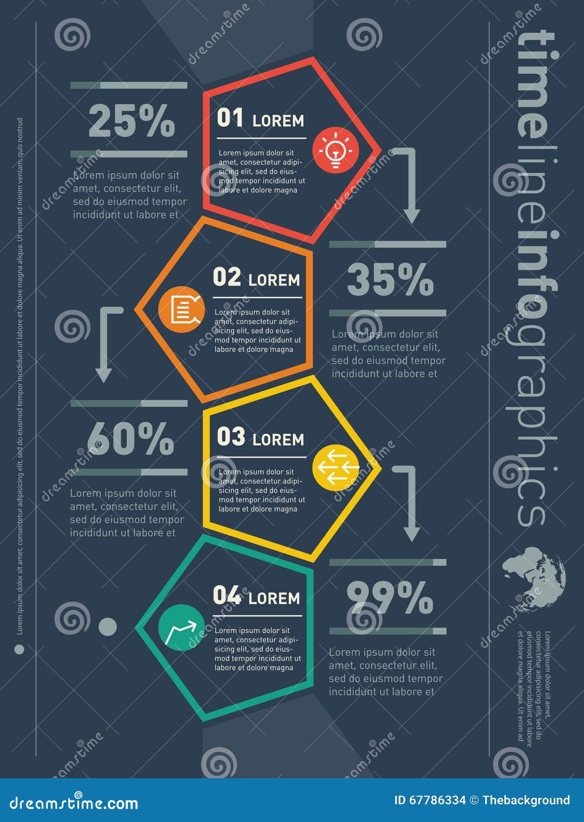 Web Template for Vertical Diagram or Presentation. Business Concept ...