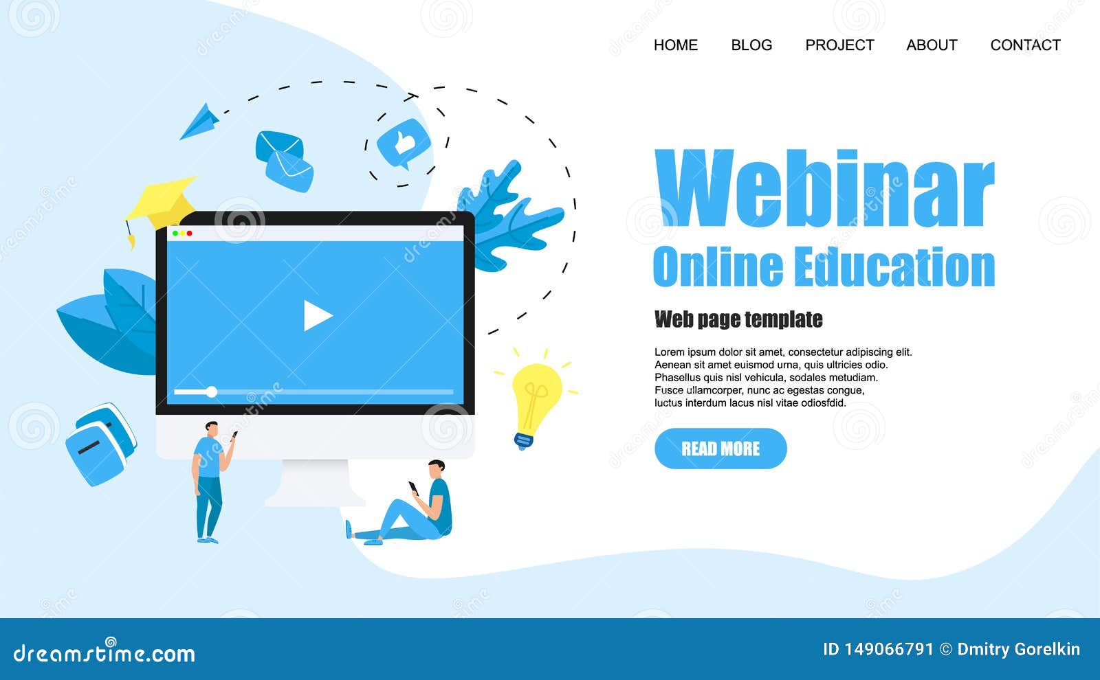 Web Template. Webinar, Internet Conference, Web Based Seminar, Online ...