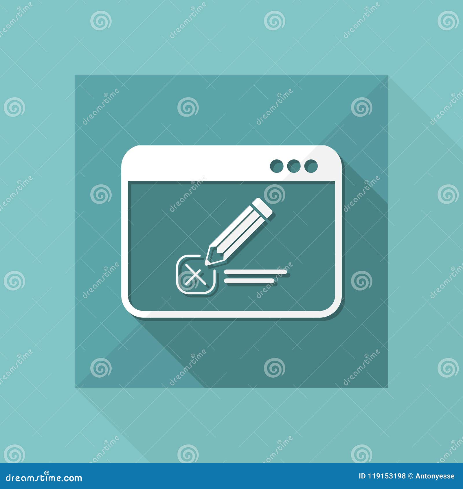 Web Test with Multiple Choice Questions - Vector Web Icon Stock Vector ...